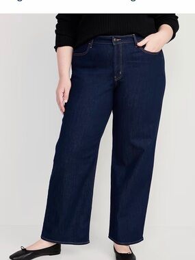 Old Navy | Jeans | Old Navy Wow High Rise Wide Leg Jeans In Dark Indigo ...